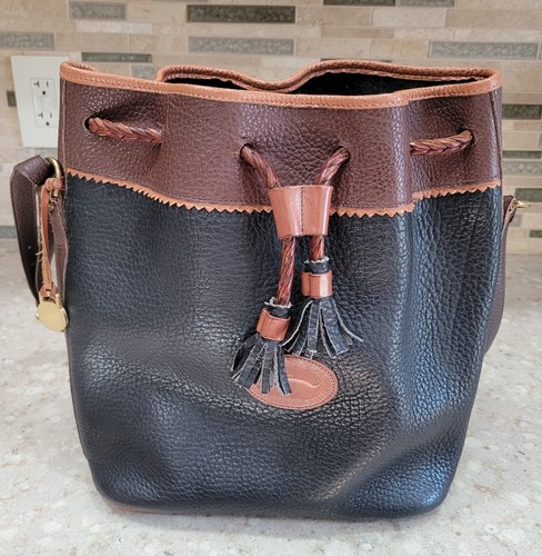 Dooney & Bourke Labeled Vintage Leather Drawstring Bucket Medium ...