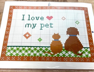Cross Stitch Kit I Love My Pet 5X7 Embroidery Pattern Craft | eBay