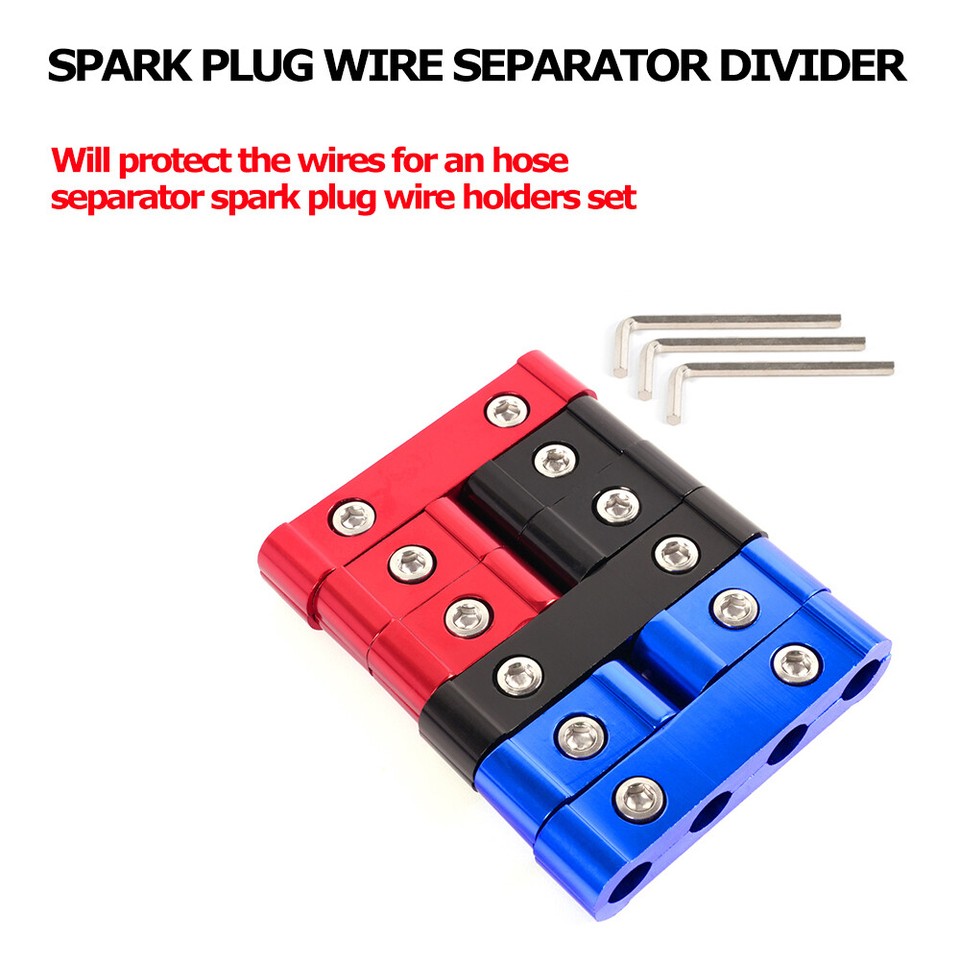 3PCS Black Billet Spark Plug Wire Separators Divider Kit For 8mm 9mm ...