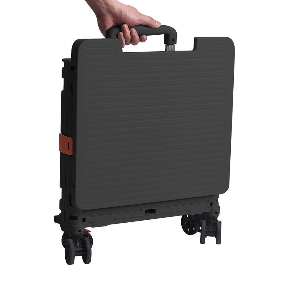 Folding Boot Cart Shopping Trolley Box on Wheels Crate Cart Stair ...