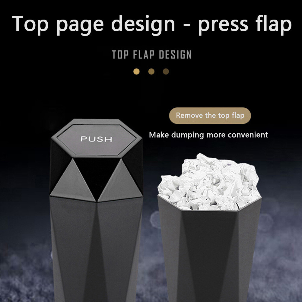 Auto Trash Bin with Lid Auto Trash Bin for Car Home (Black 30 Garbage ...