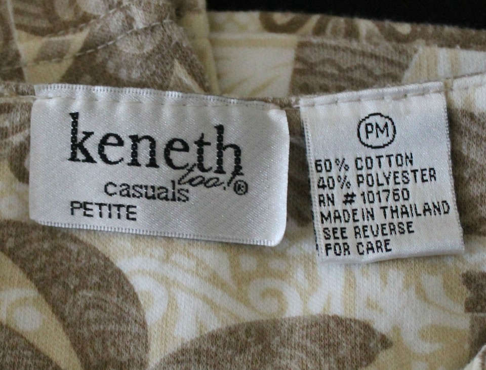 Kenneth Too! Casuals, PM, Tank Multi Palm Tree Print Knit Top | eBay