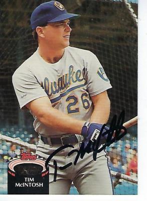 TIM McINTOSH SIGNED 1992 TOPPS STADIUM CLUB #477 0 MILWAUKEE BREWERS | eBay