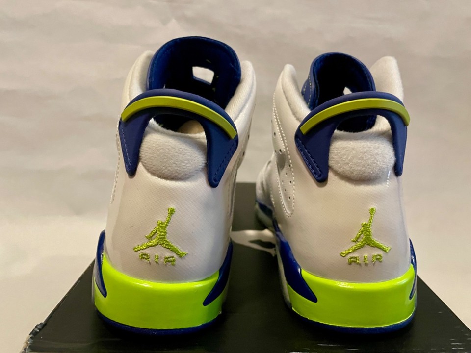 Nike Air Jordan 6 Retro GG 543390 108 6y Seahawks VI OG Retro Kids ...
