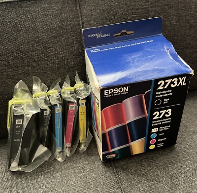 Genuine Epson 273XL Black 273 Yellow Magenta Cyan Photo Black New Open ...