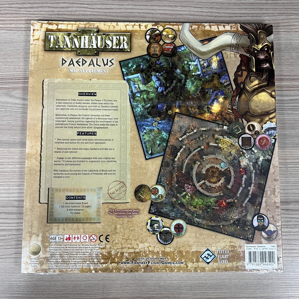 TANNHAUSER DAEDALUS MAP BOARD SUPPLEMENT FANTASY FLIGHT GAMES EXPANSION ...
