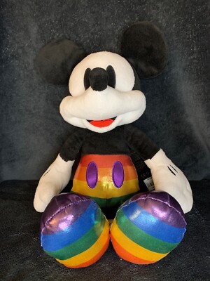 Disney LGBT Pride Rainbow 16 inch Plush Mickey Mouse NWT | eBay