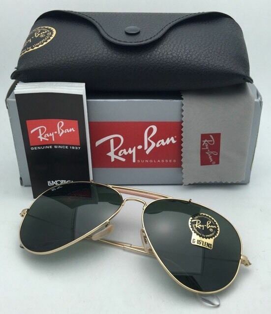 RAY-BAN Sunglasses OUTDOORSMAN II RB 3029 L2112 Aviator Gold Frames w ...