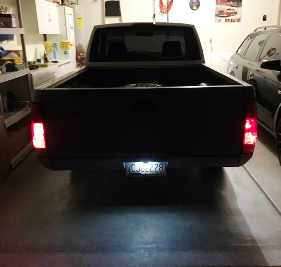 Steel License Plate Backet Holder w/ White LED Tag Light For Truck RV ...