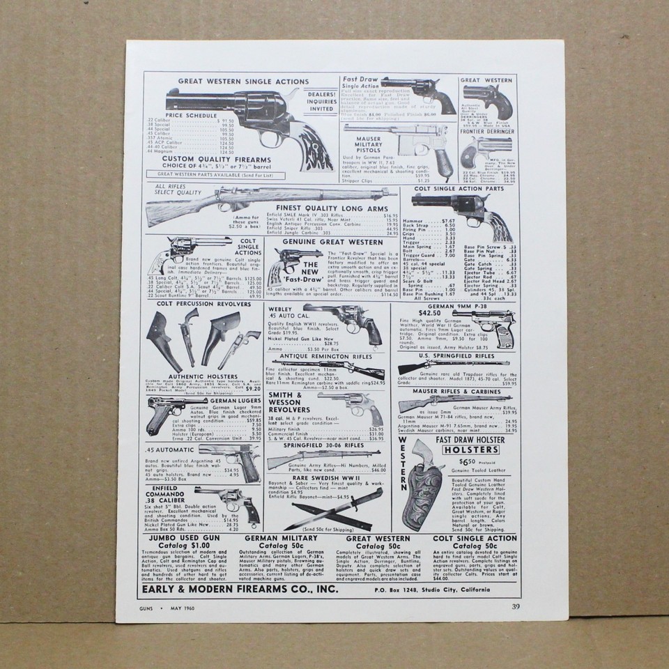 Early & Modern Firearms Company, Inc. 1960 Vintage magazine ...