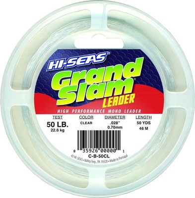 Hi-Seas Fishing Line C-B-80CL Grand Slam Mono Leader 80 lb Test Mono 50 ...