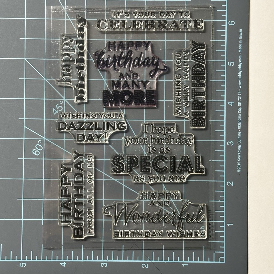 Hero Arts CL611 Many Birthday Messages Sentiments Clear Stamp Set | eBay