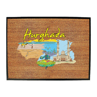 Hurghada Egypt Country Flag Destination - Funny Mancave Novelty Doormat ...