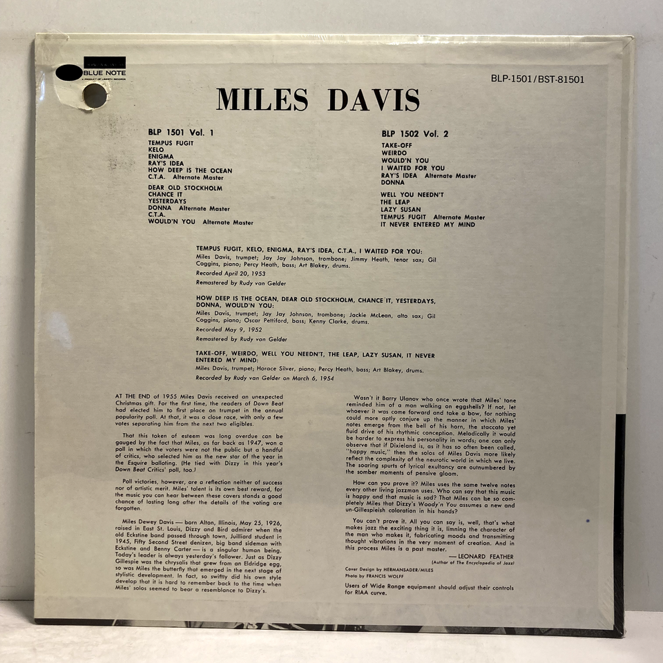 Miles Davis - Volume 1 LP - Blue Note BST 81501 - SEALED Vinyl - 1970s ...