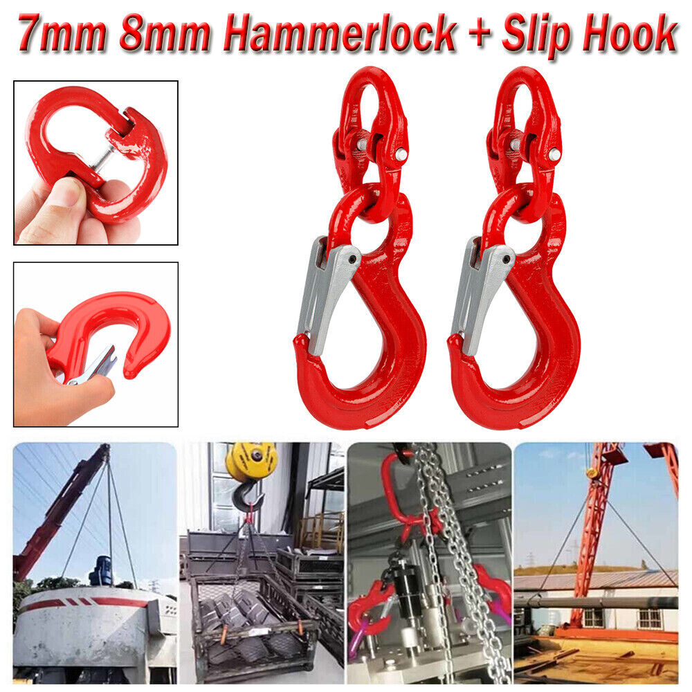 (2) Eye Sling Hook Hammer + Lock Chain Connector Kit for Caravan ...