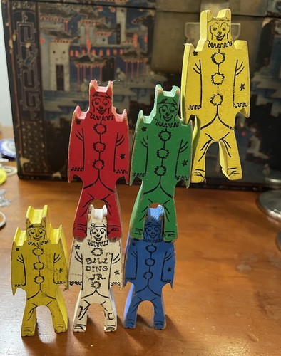 VTG 1940s Strombecker Bill Ding Clowns Wooden Balancing Blocks 6 PCs | eBay