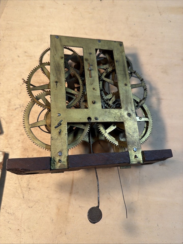 Antique Vintage Ogee Forestville Wall Winding Clock Movement PARTS ...