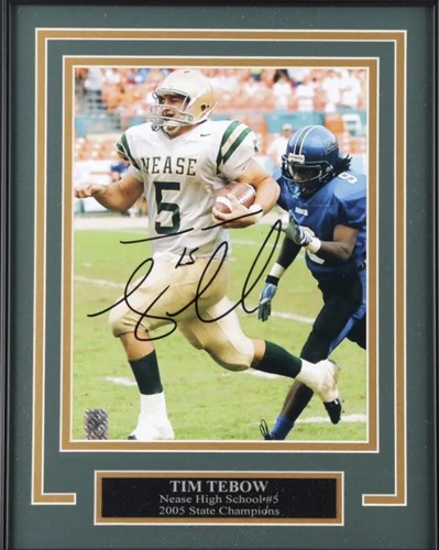 Tim Tebow Signed 13x16 Framed Nease High School 2005 State Champs ...