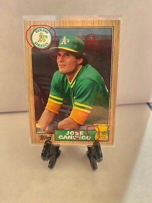 RARE 1 of 1🔥 JOSE CANSECO TOPPS 1987 MULTIPLE MISPRINTS & OFFCENTER ...