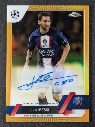 2022-23 Topps Chrome LIONEL MESSI 06/50 Auto Gold Refractor Paris Saint ...