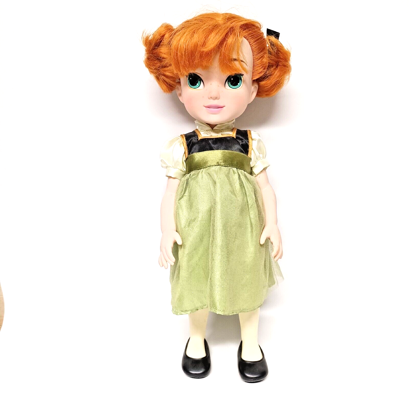 Disney Store Frozen Anna Doll 16” Toddler Princess Green Dress Doll Toy ...