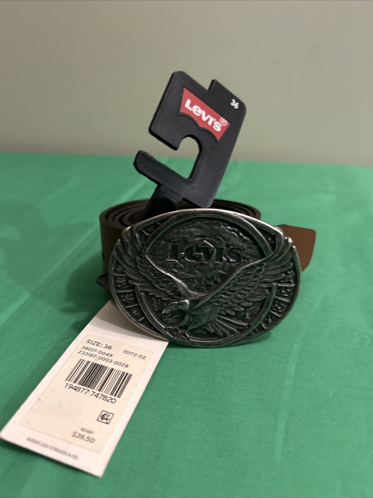 LEVIS BROW LEATHER BELT SIZE-36 MES NEE | eBay