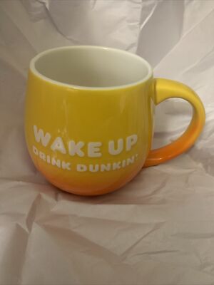 Dunkin Donuts Be Awesome Wake Up Drink Dunkin Mug 20 oz Orange 2019 | eBay