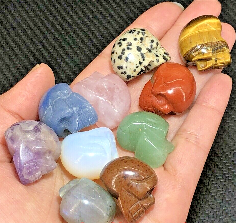 5pcs Wholesale Natural Mixed Skull Quartz Crystal Carved Skull Gem ...