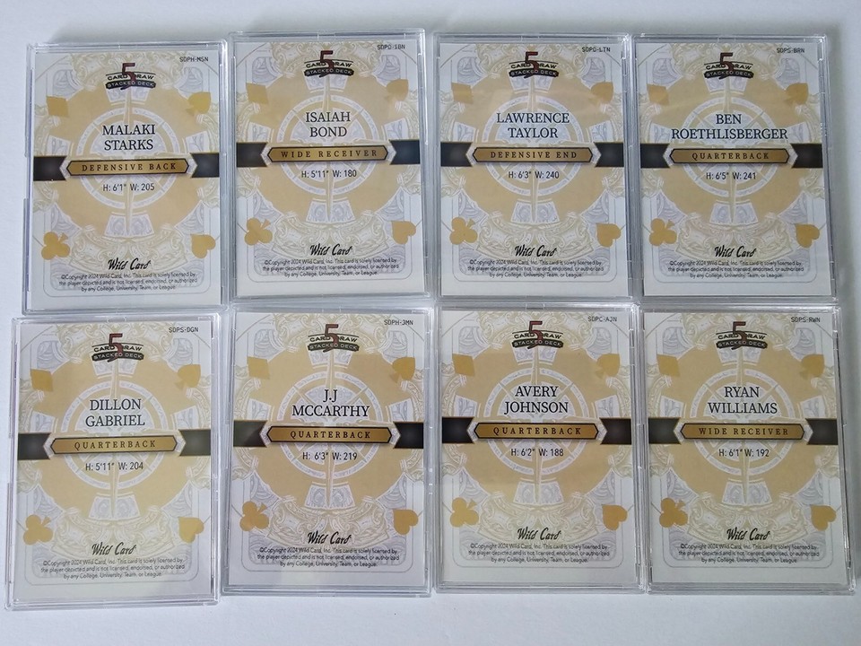 Rare Wild Card Stacked Deck 5-Card Draw NFL Player Card Lot - Limit ...