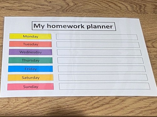 Homework Planner Reuseable A4 | eBay UK