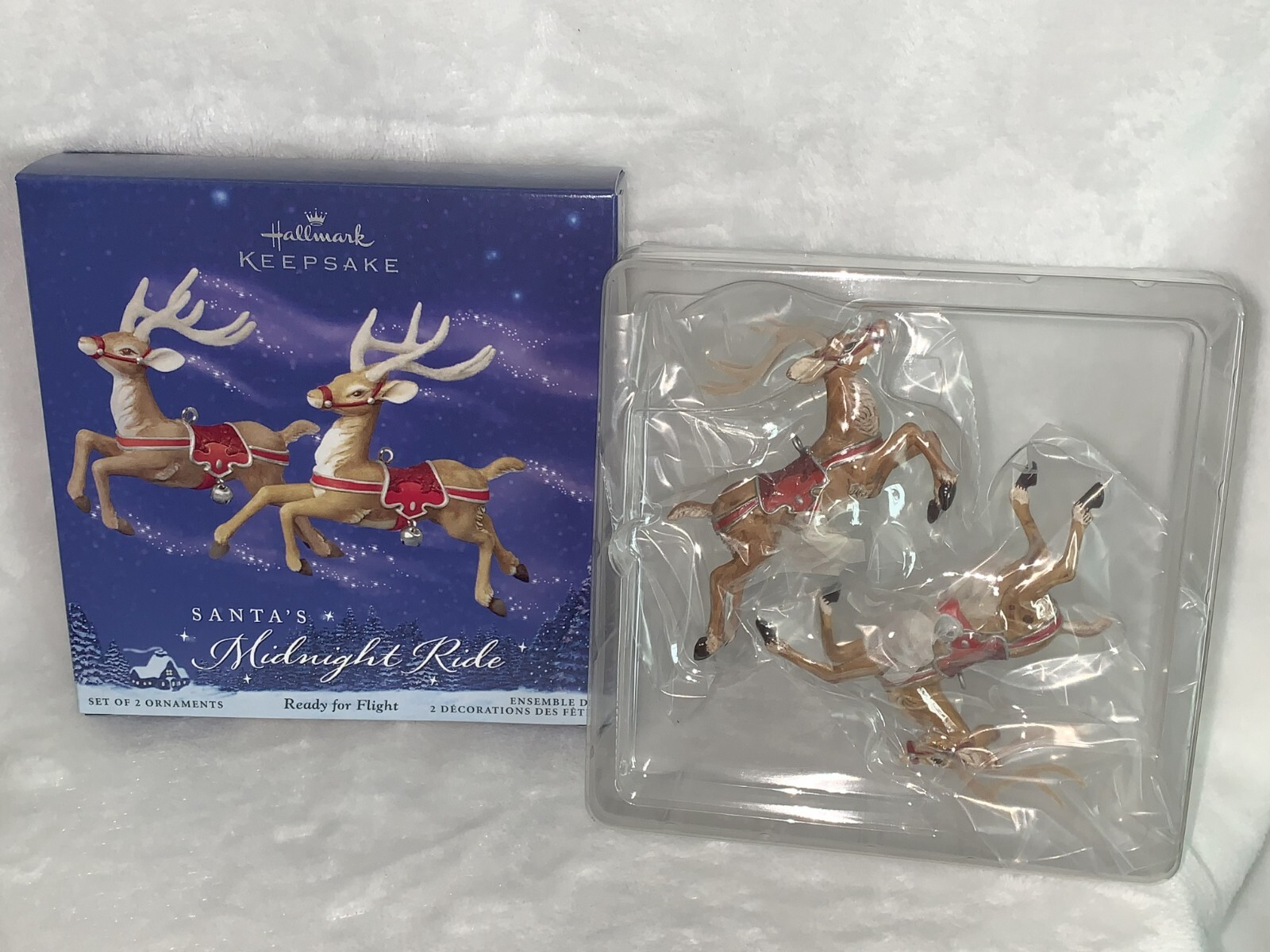 New 2005 Hallmark Santa's Midnight Ride Ready For Flight Reindeer ...