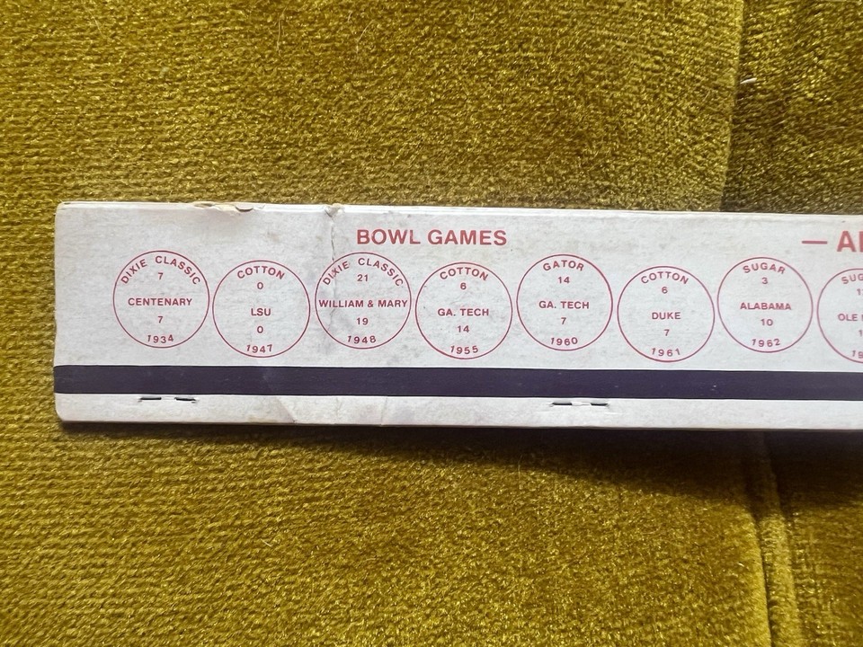 RARE Vintage 1978 Arkansas Razorbacks Matchbook Never Been Used 15.5in ...