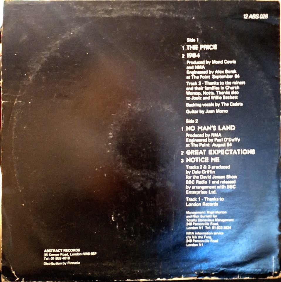 New Model Army the Price 12" EP original Vinyl Record (1984) Good ...