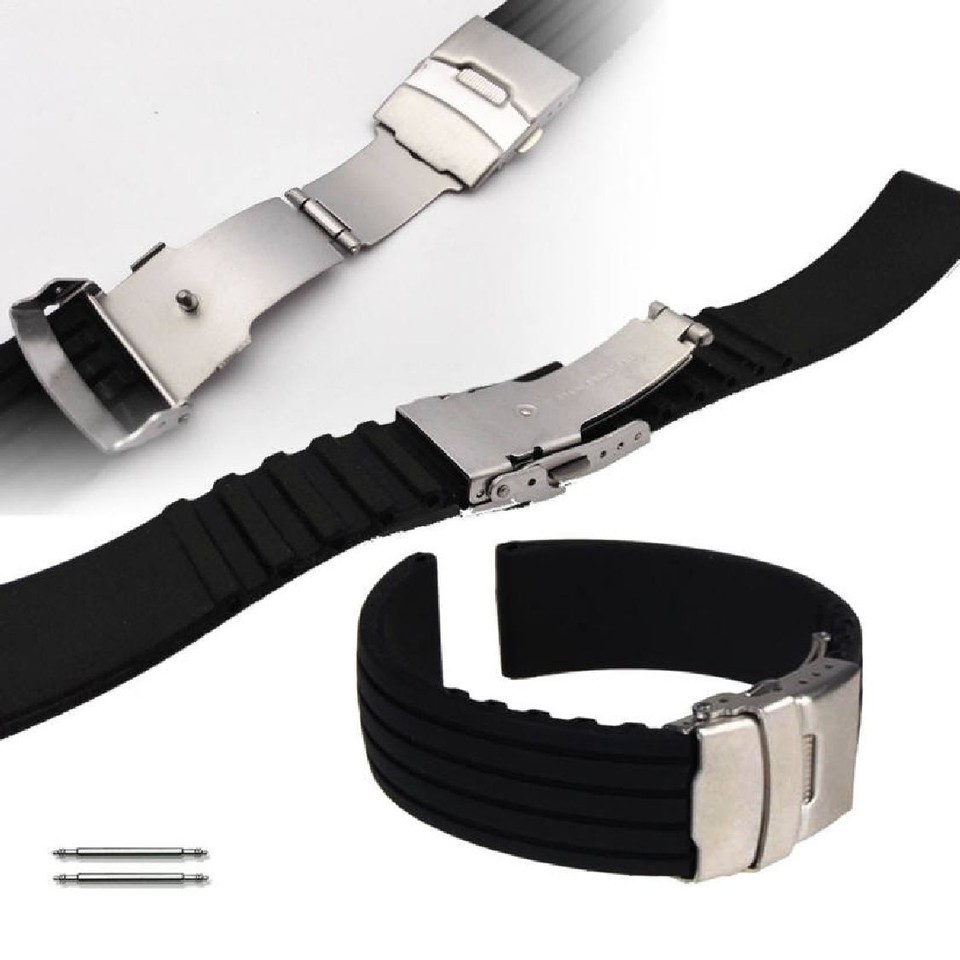 Pack of 2 Steel Bracelet & Silicone Replacement Watch Band Bulova ...