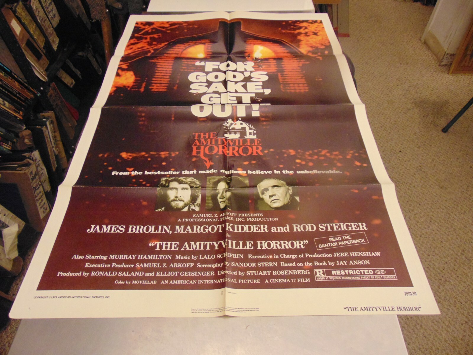 THE AMITYVILLE HORROR 1979 MARGOT KIDDER ROD STEIGER ORIG 27x41" POSTER ...