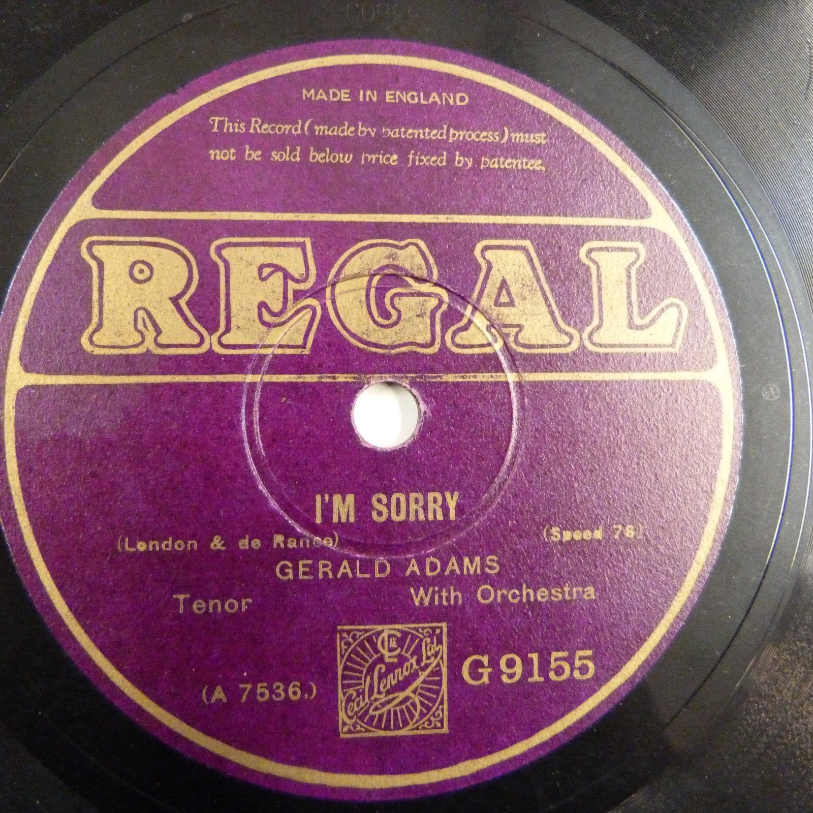 78 rpm GERALD ADAMS ramona / i'm sorry , REGAL G 9155 | eBay UK