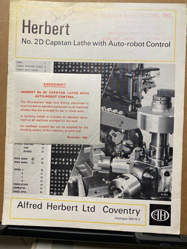 Vtg Alfred Herbert Ltd Catalog ~ 2D Capstan Lathe 1966 Machine Tool ...