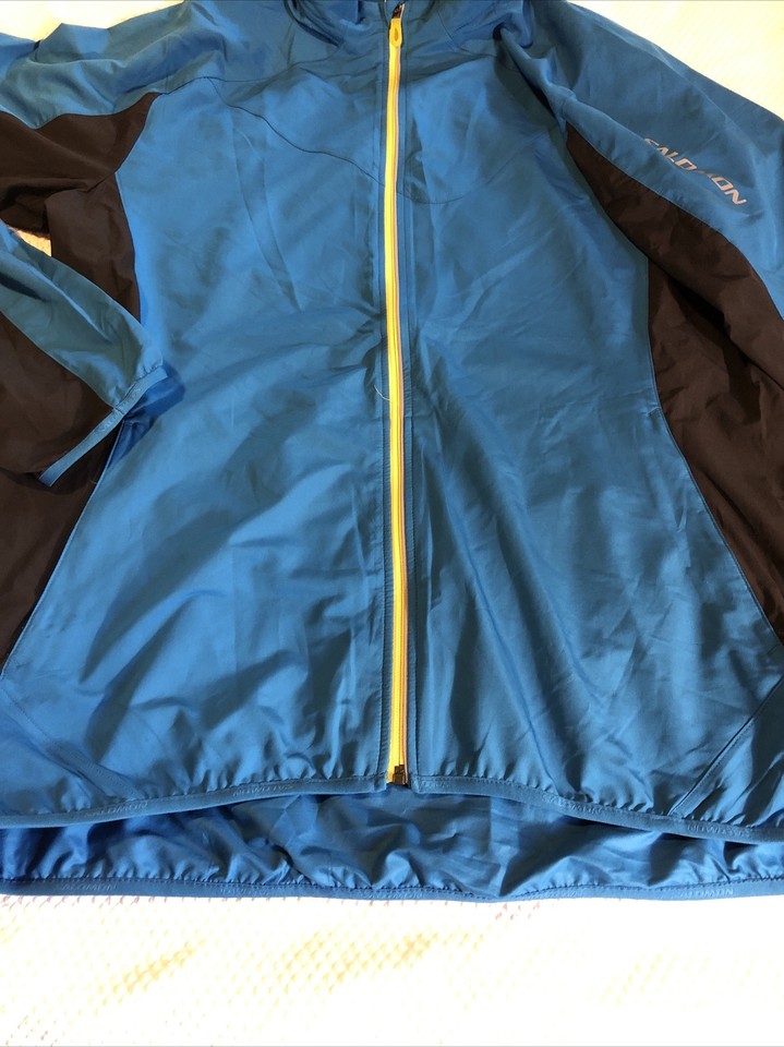 Salomon WindBreaker Jacket Clima Wind XXL Blue Black Reflective Wind | eBay