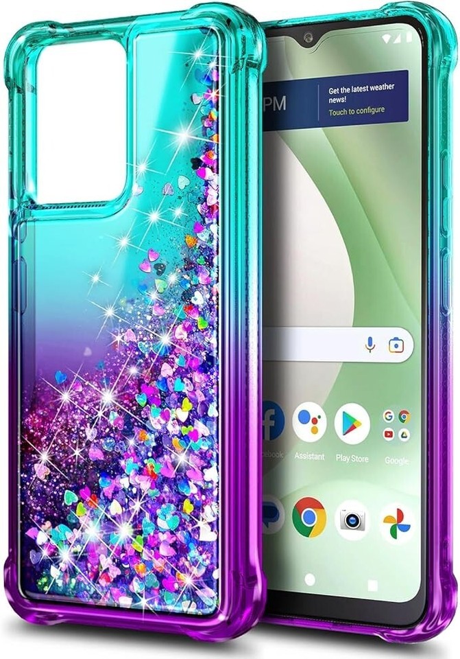 For BLU View 5 (B160V) Phone Case Bling Liquid Glitter Waterfall ...