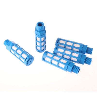 3/8" Thread Plastic Air Pneumatic Silencer Muffler Blue Noise Filter ...