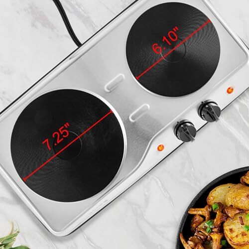 Electric Double Burner Ceramic Glass Hot Plate Cooktop Portable ...