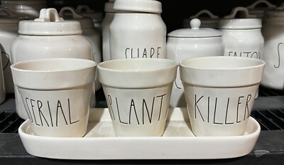 RAE DUNN Ceramic Serial Plant Killer Flower Pots | eBay