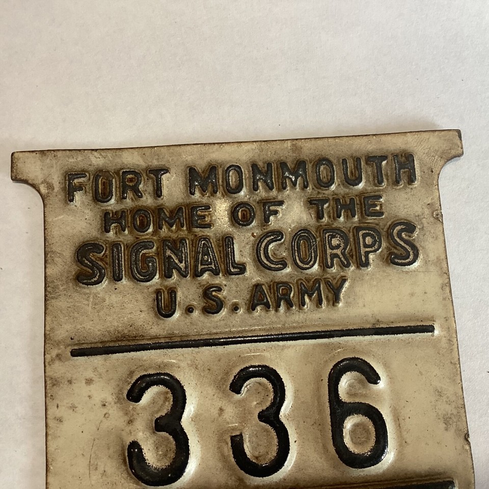 Vintage 1951 Fort Monmouth New Jersey License Plate Topper US Army ...