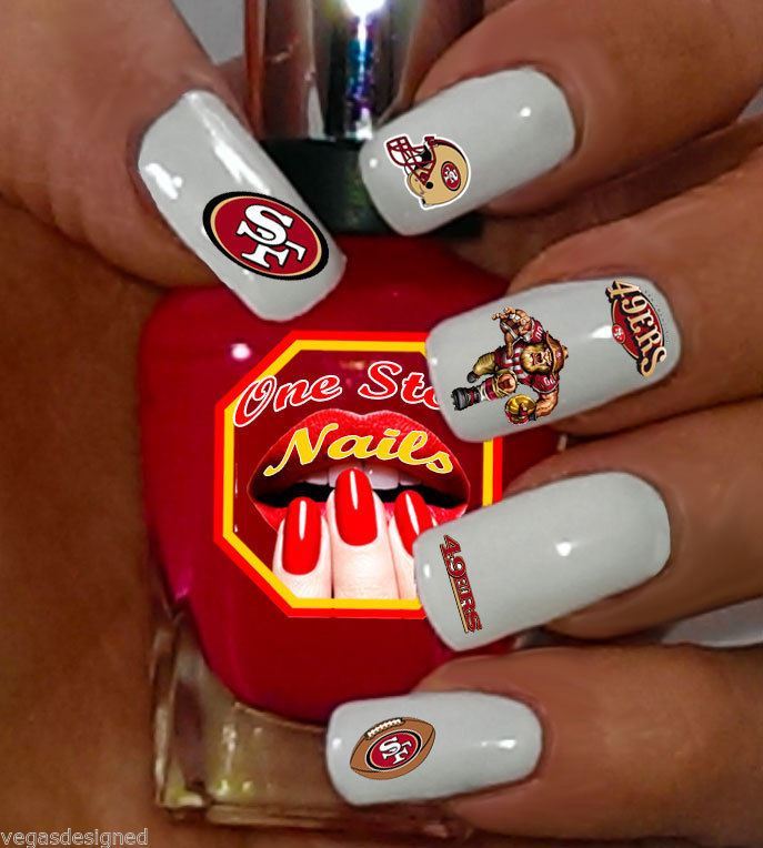 56pcs San Francisco 49ers Nail Art waterslide decals transfers V1. | eBay