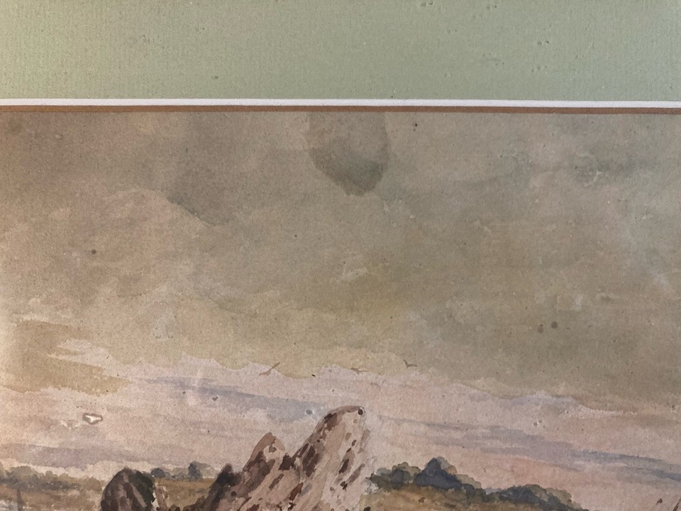 Peinture Aquarelle 1900 Bateau Art Pêche À Identifier Mer Ocean Ancien ...