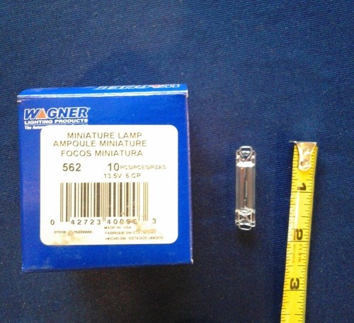 Trunk or Cargo Area Light, Map Light Bulb Wagner # 562, 13.5V 6CP, Set ...
