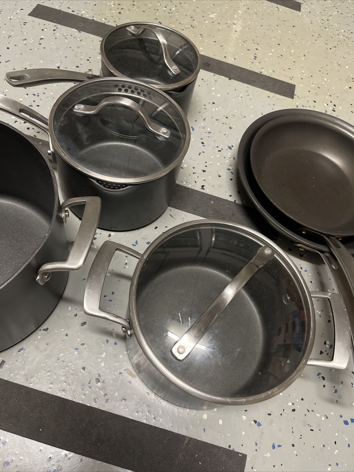 Kirkland Signature 12 Piece Non Stick Cookware Set Used Missing 2 Lids