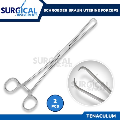 2 Schroeder Braun Tenaculum Uterine Forceps OB/GYN Instruments - 9.5 ...