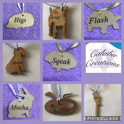 Personalised Christmas Tree Decoration Xmas Custom Bauble Cat Rabbit ...