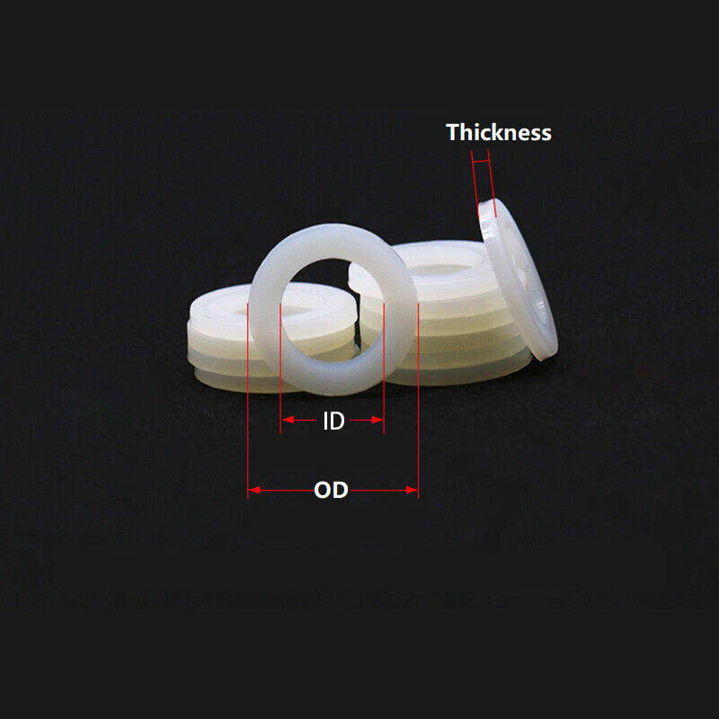 NYLON WASHERS FLAT PLASTIC WASHER M2 M3 M4 M5 M6 M8 M10 M12 WHITE ...